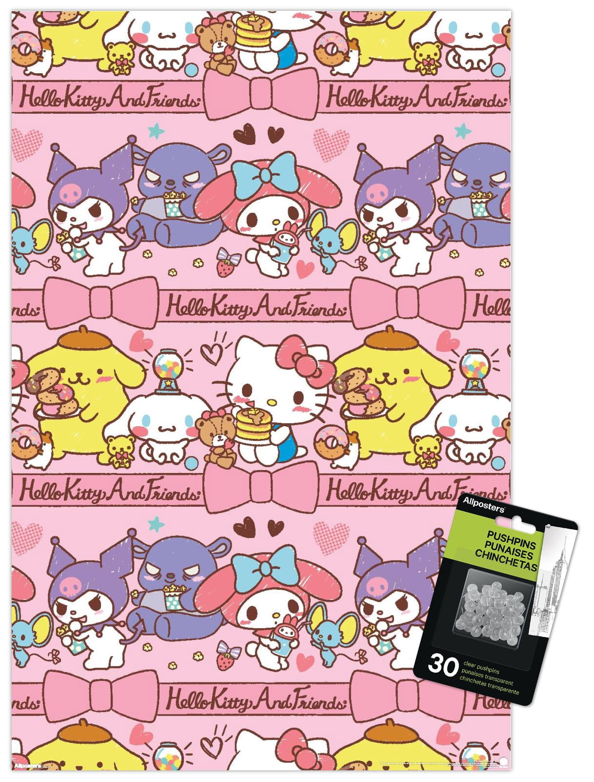 Hello Kitty and Friends: 25 Snack Time - Collage Wall Poster with Push ...