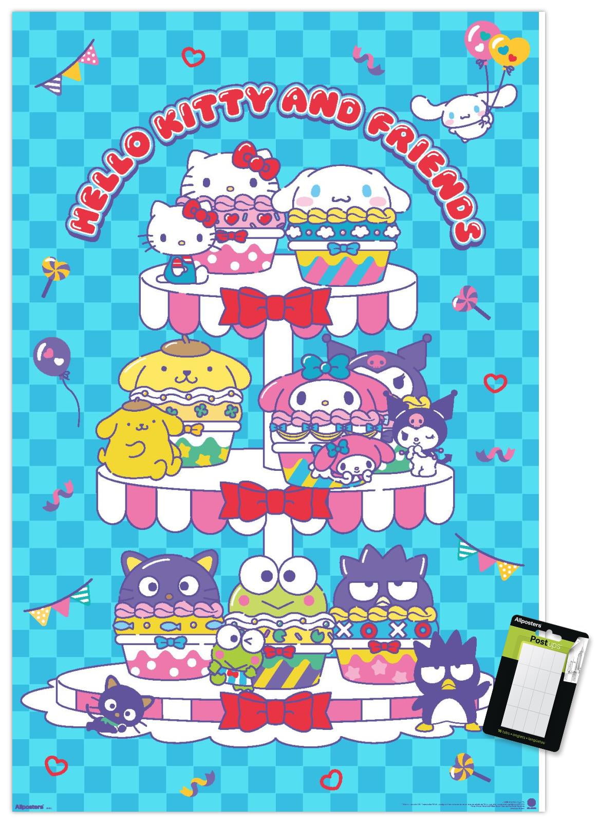 Hello Kitty and Friends: 25 Sweet Cupcakes - Group Wall Poster, 22.375 ...