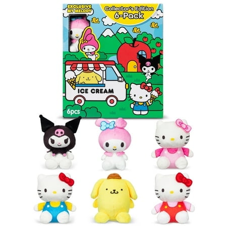 Hello Kitty and Friends 6 Pack - Miniature Plush Figure, Girls and Boys ...