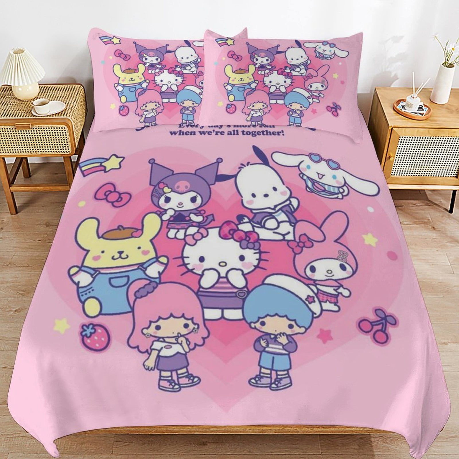 Hello Kitty and Friends Bedding Set for Girls Kids Teen,3 Piece Set ...