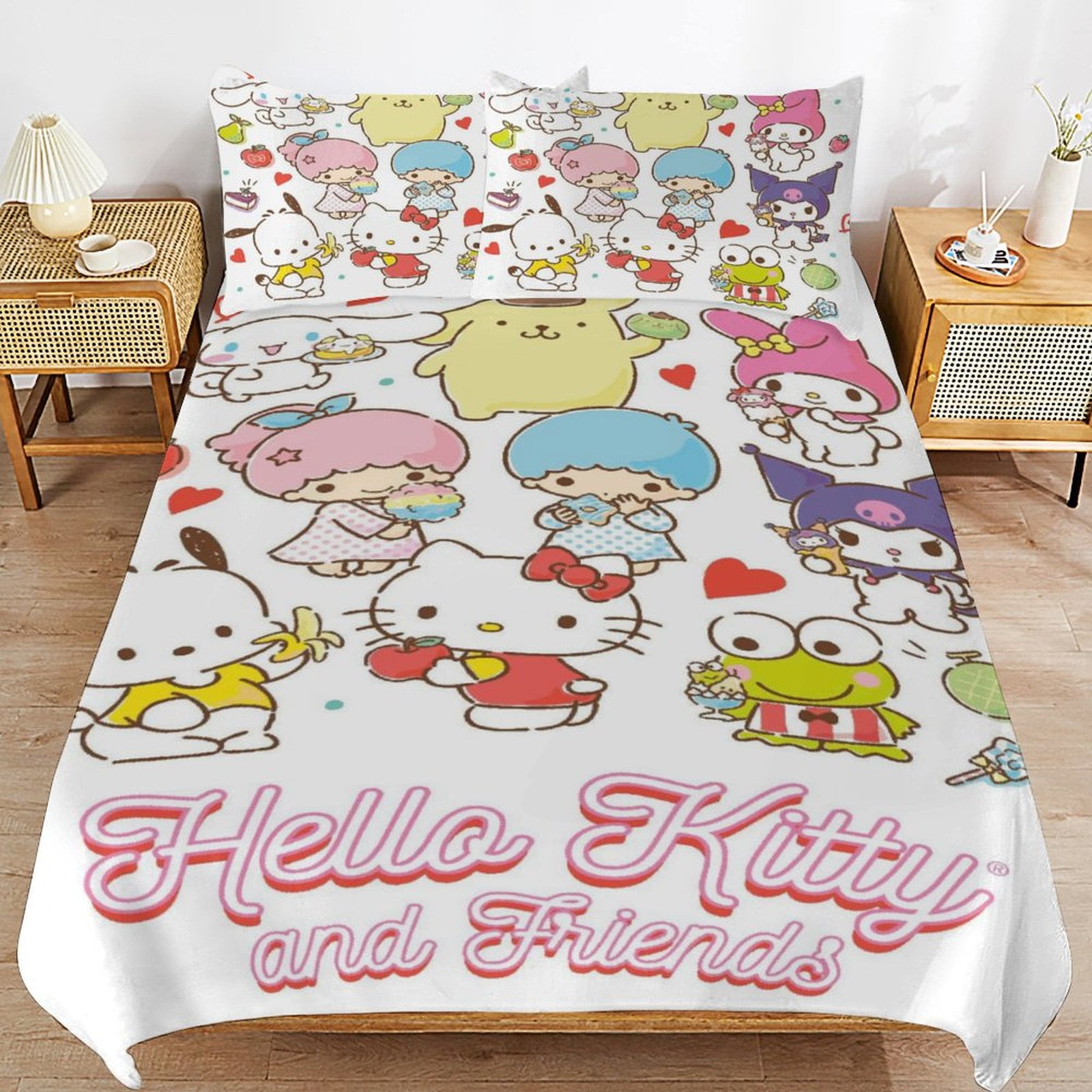 Hello Kitty and Friends Bedding Set for Girls Kids Teen,3 Piece Set ...