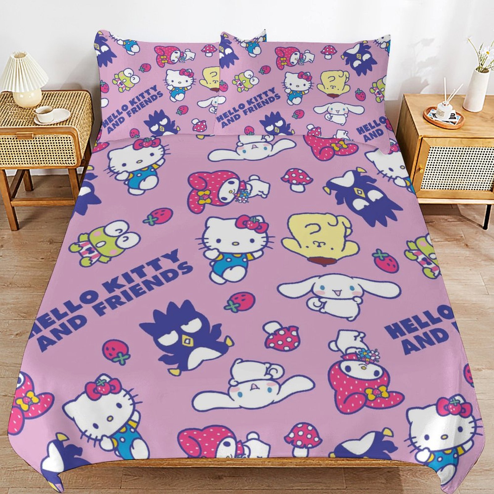 Hello Kitty and Friends Bedding Set for Girls Kids Teen,3 Piece Set ...