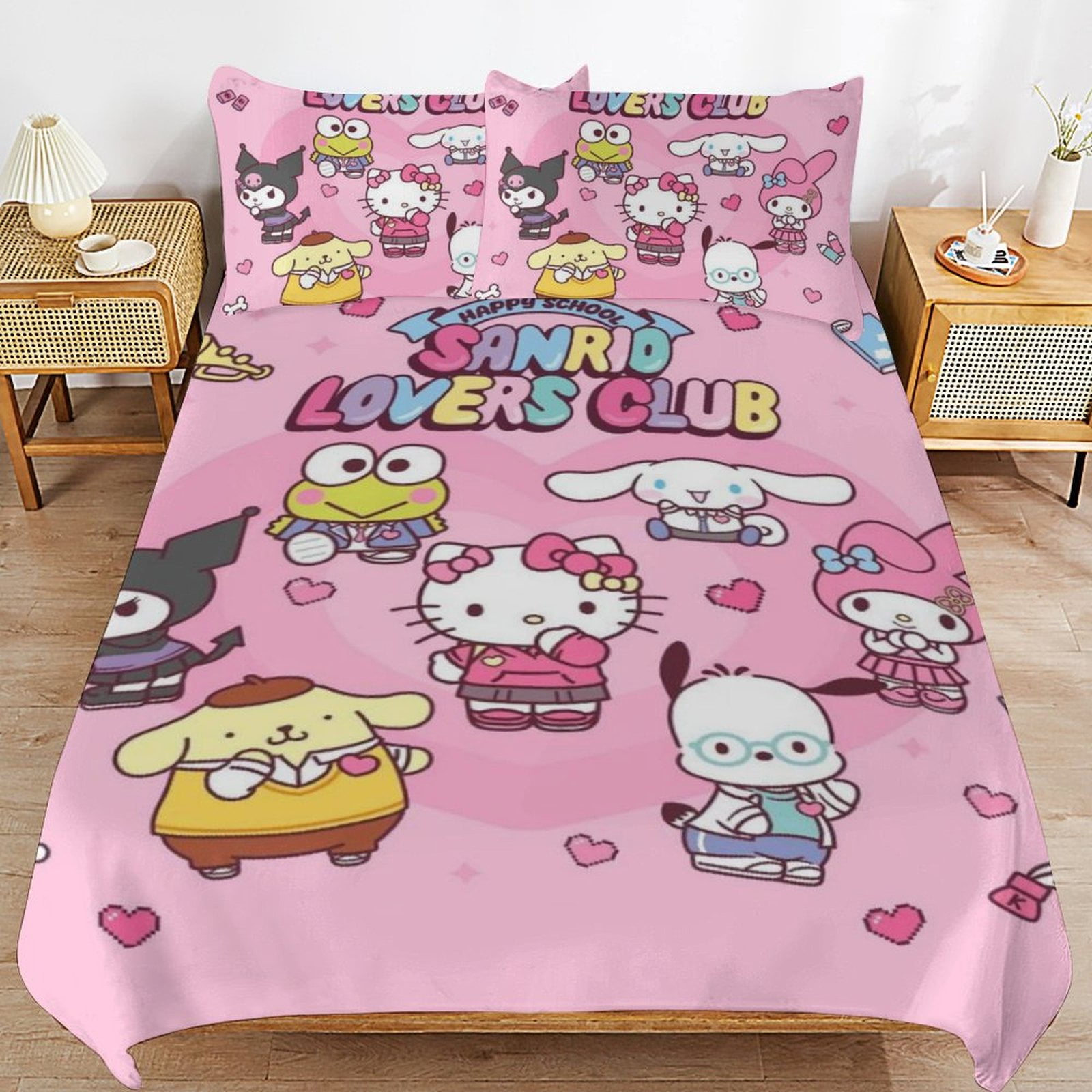 Hello Kitty and Friends Bedding Set for Girls Kids Teen,3 Piece Set ...