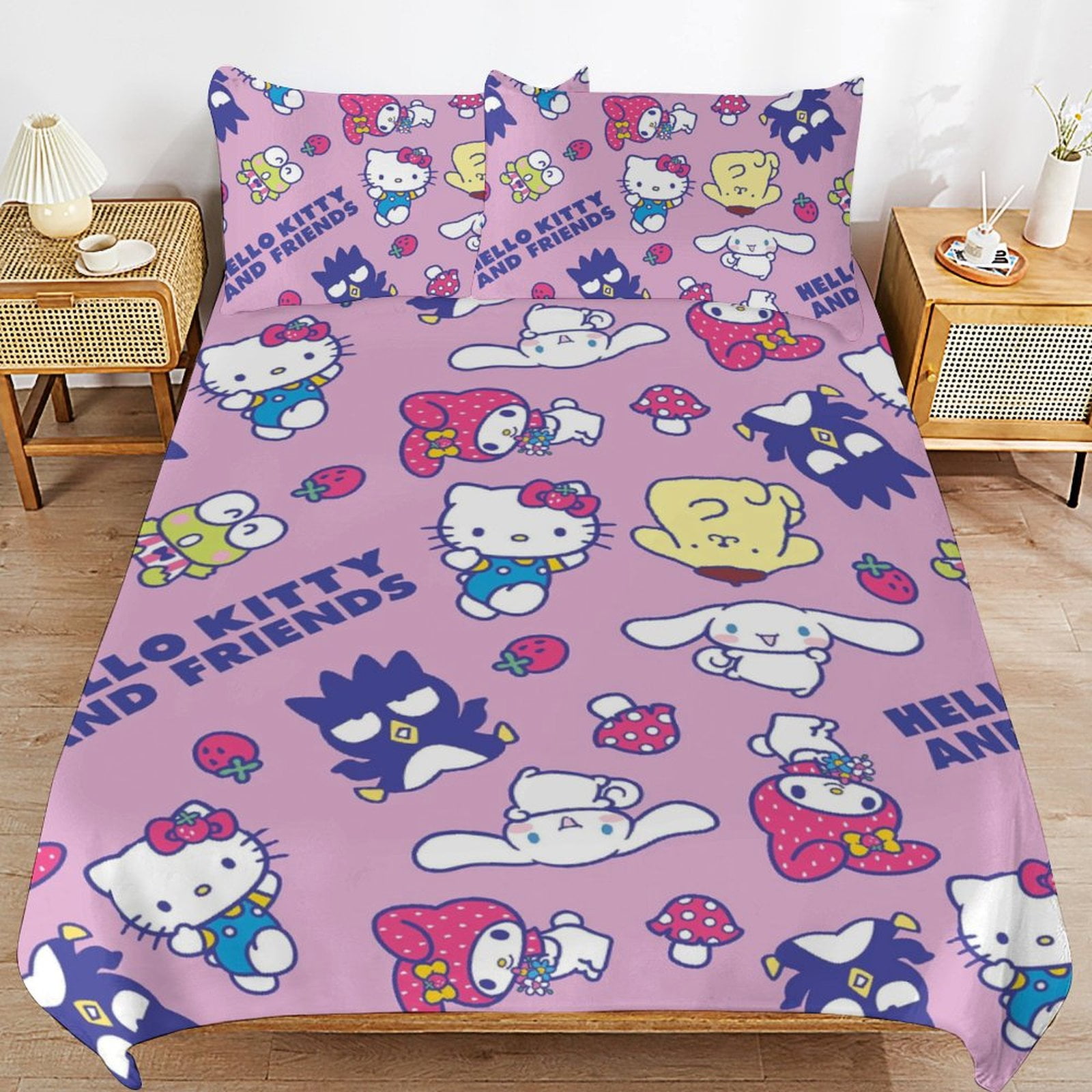 Hello Kitty and Friends Bedding Set for Girls Kids Teen,3 Piece Set ...