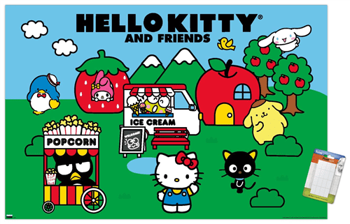 Hello Kitty and Friends - Field Wall Poster, 22.375" x 34" - Walmart.com