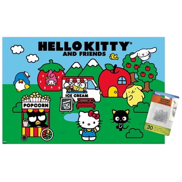 Hello Kitty and Friends - Happiness Overload Wall Poster with Push Pins ...