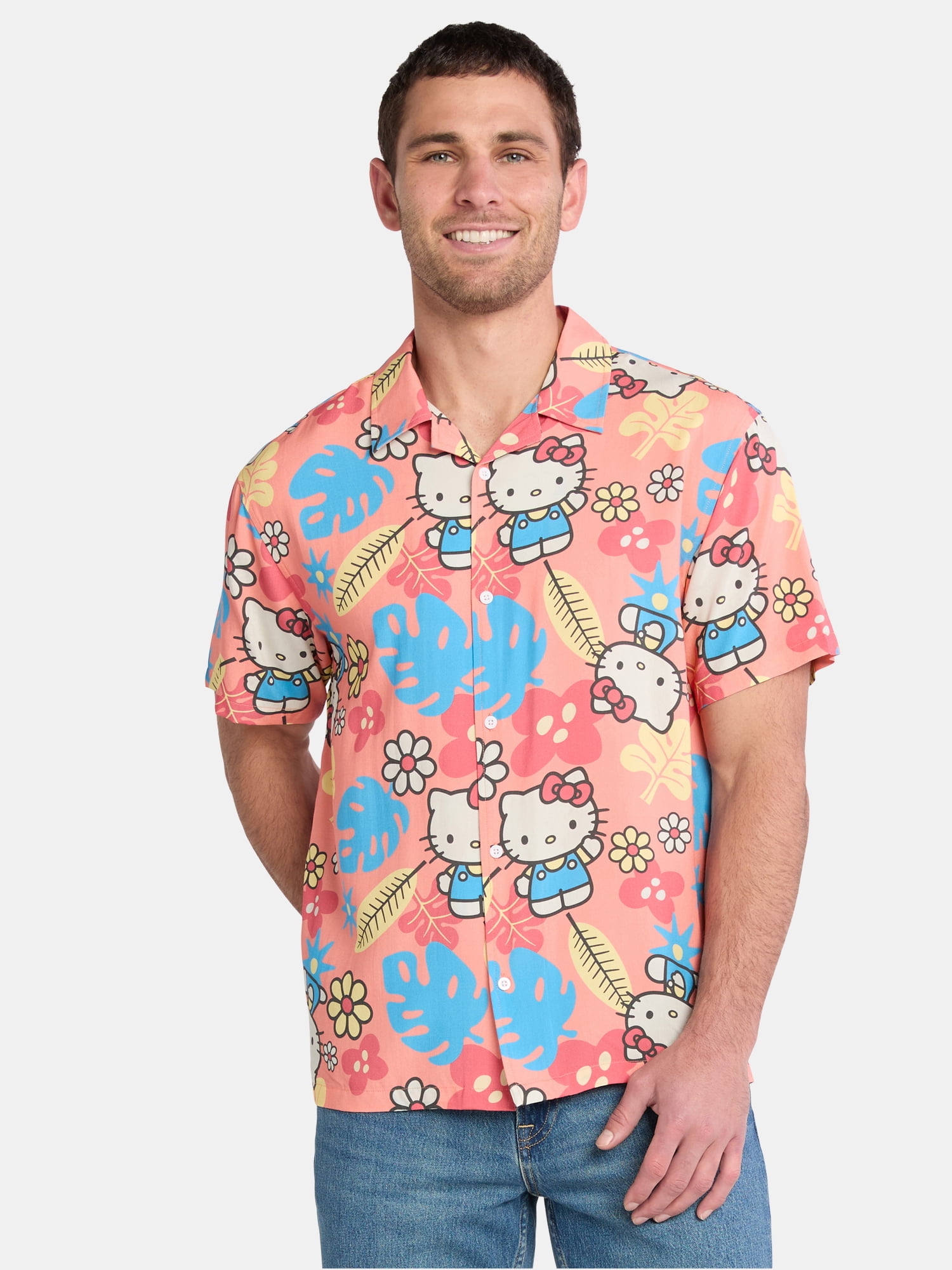 Hello Kitty and Friends Men's and Big Men's Graphic Print Mesh Shirt ...