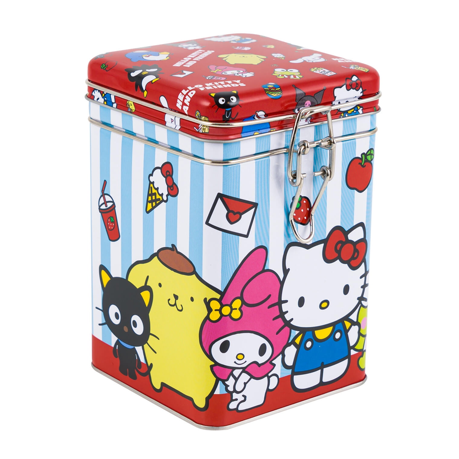 Hello Kitty and Friends Red and Blue Rectangular Lock Top Canister ...
