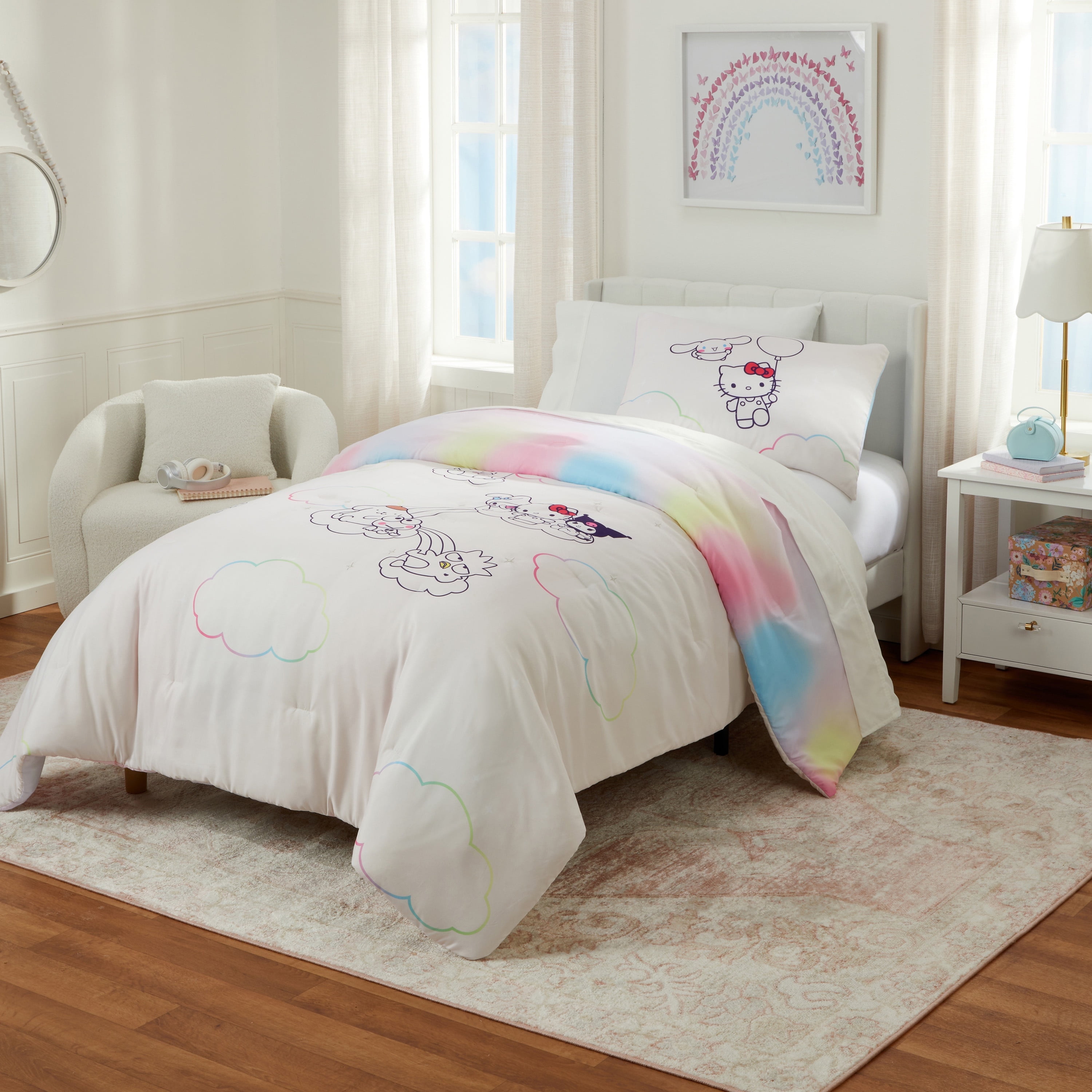 Hello Kitty and Friends Reversible Comforter and Sham Set, Queen ...