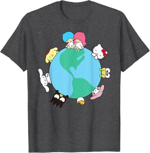 Hello Kitty and Friends Sanrio Earth T-Shirt for Men Women, Dark ...
