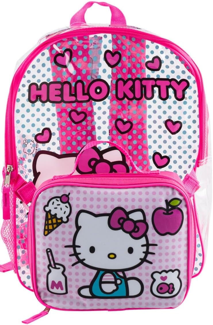 Hello Kitty and Friends Transparent See-though Book Bag Clear Backpack ...