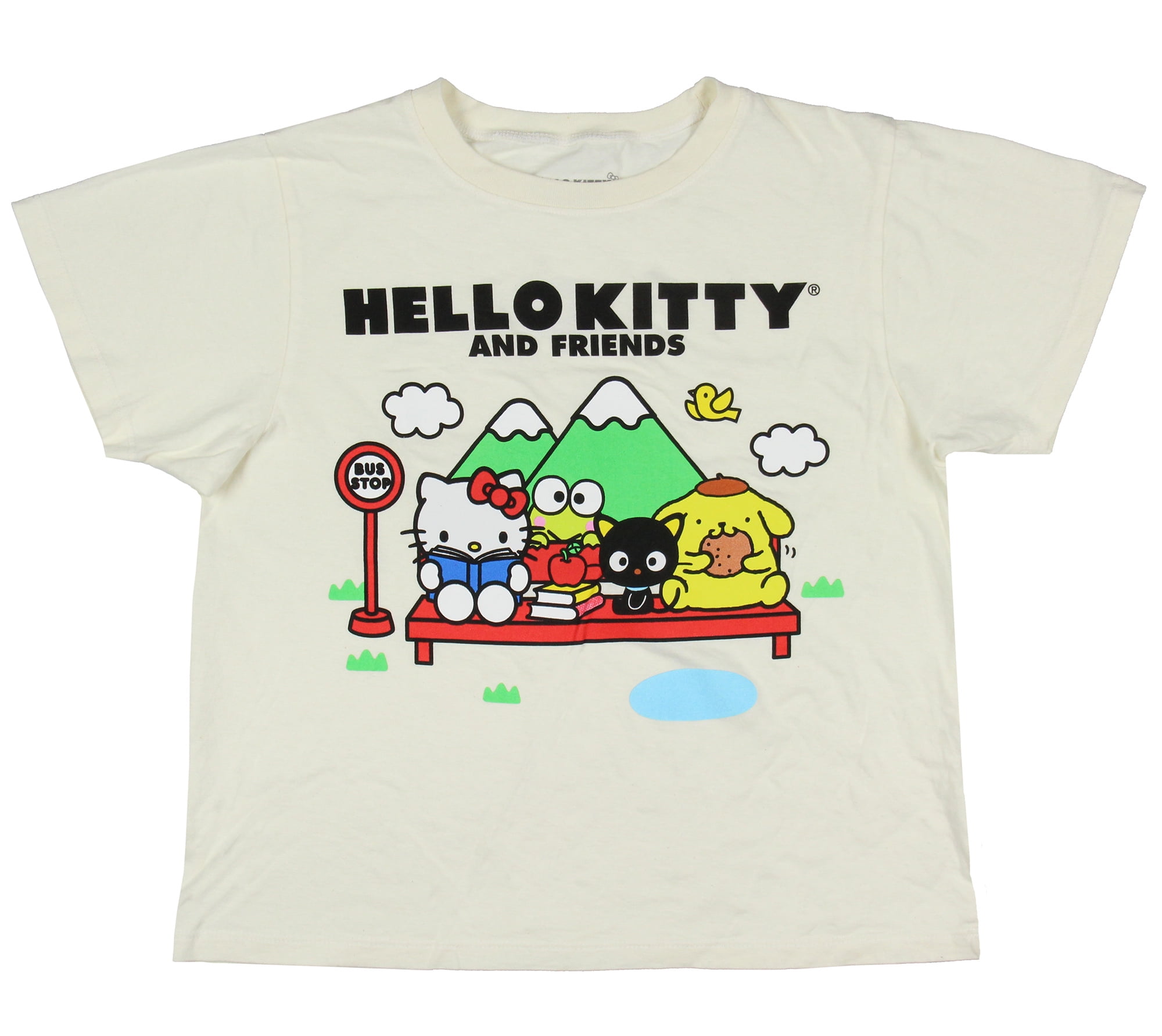 Hello Kitty and Friends Women's Bus Stop Design Cropped T-Shirt ...