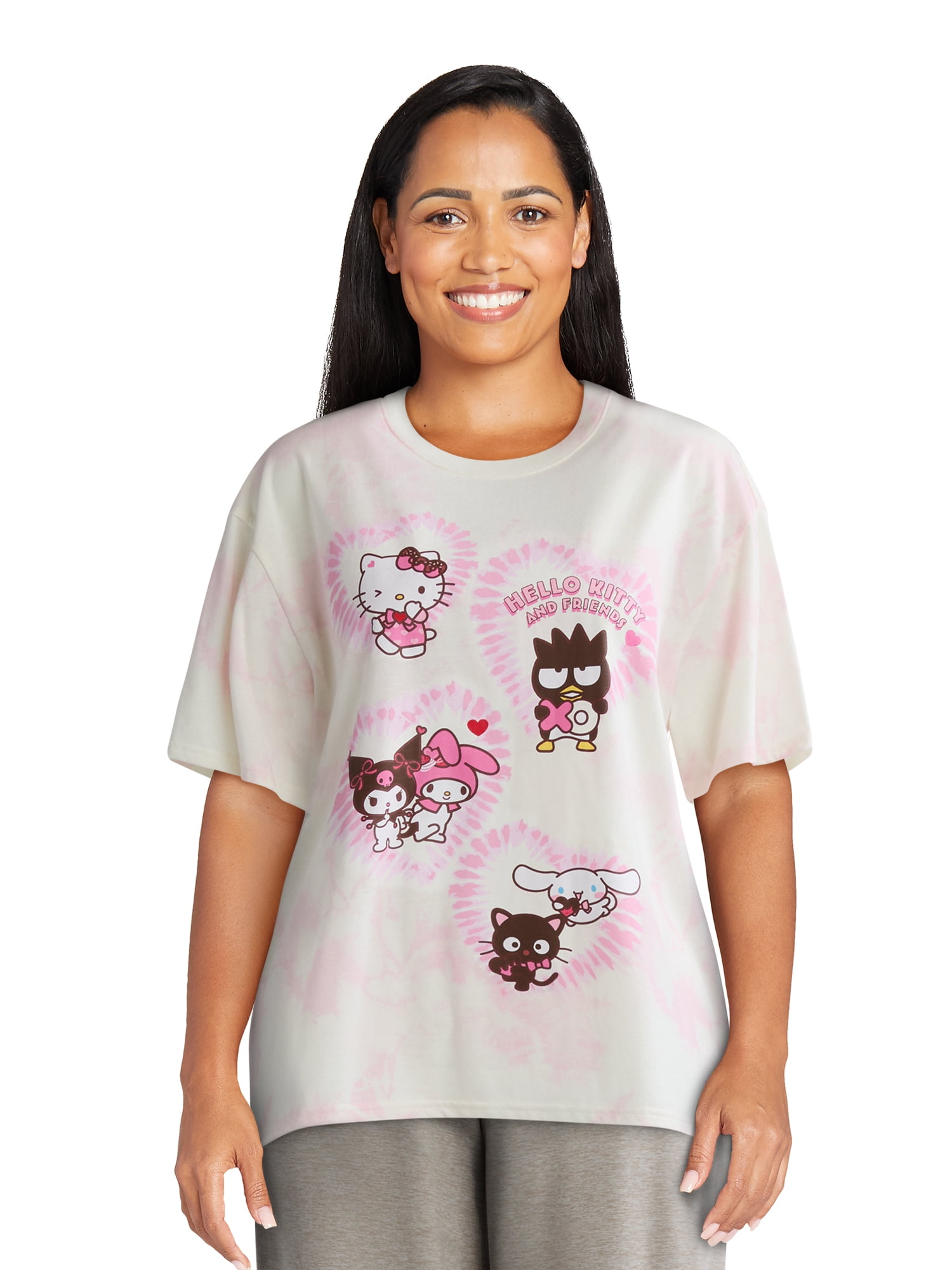 Hello Kitty and Friends Women’s Valentine’s Day Graphic Tee with Short ...
