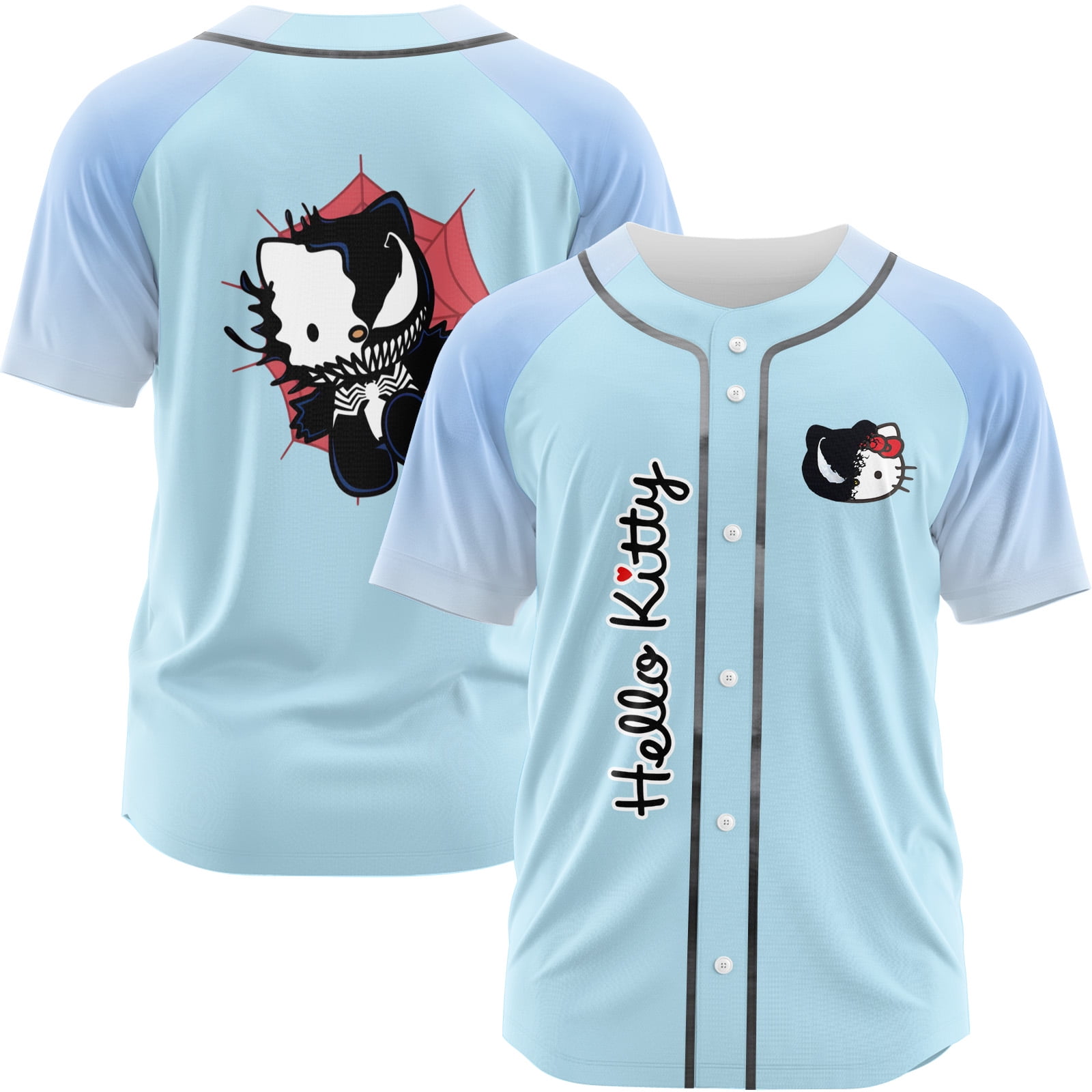 Hello Kitty baseball jersey Cartoon Shirt Women Man shirt Training ...