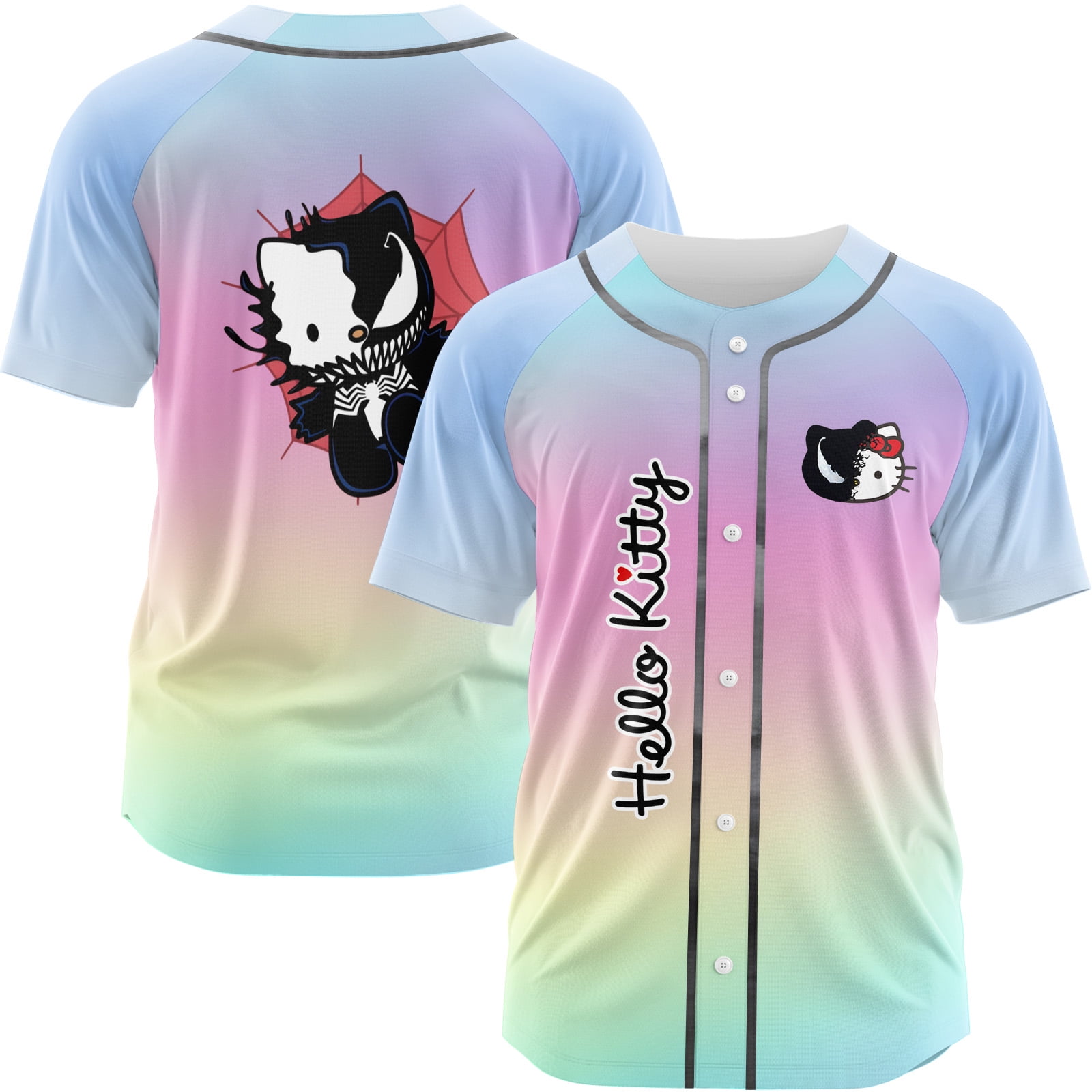 Hello Kitty baseball jersey Cartoon Shirt Women Man shirt Training ...