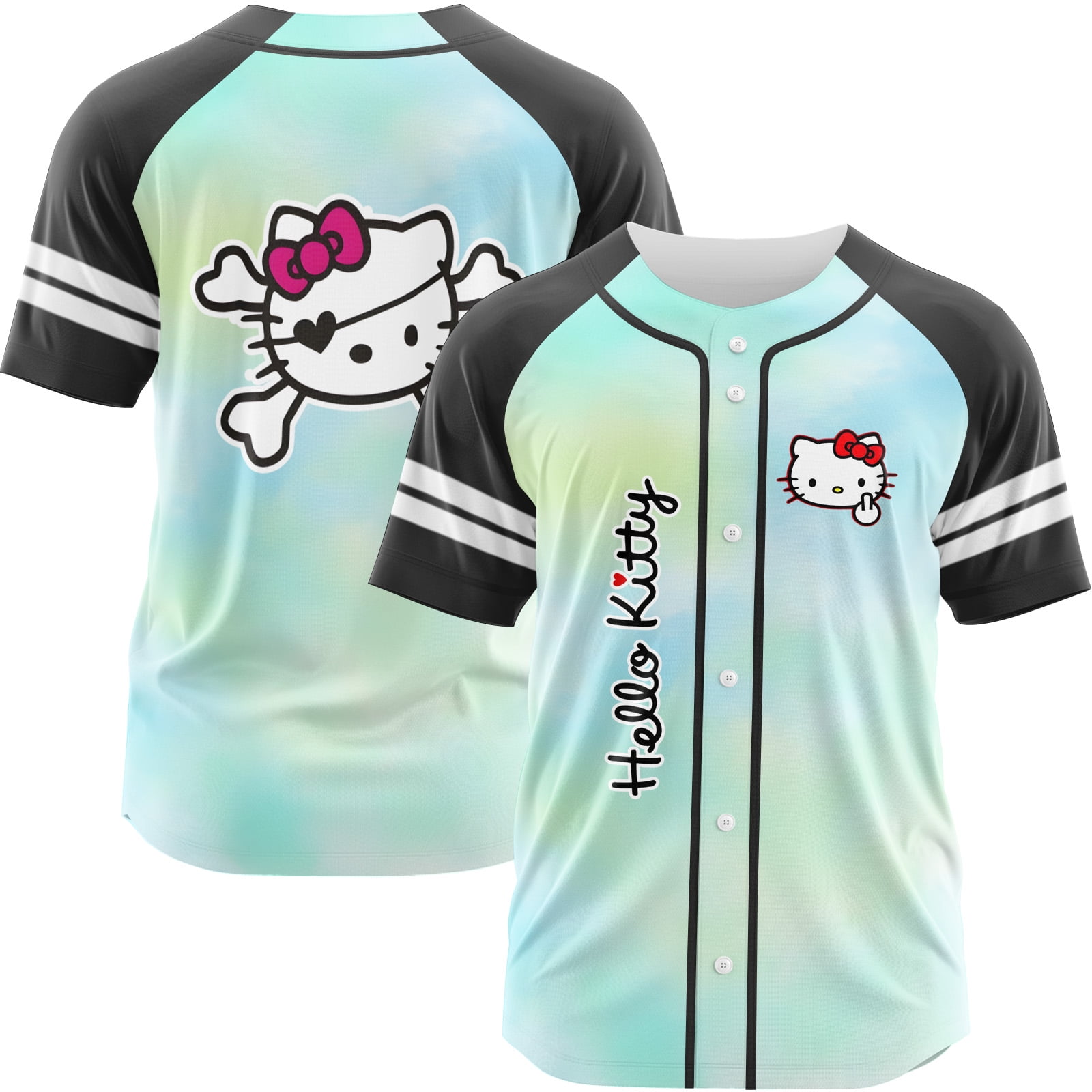 Hello Kitty baseball jersey Cartoon Shirt Women Man shirt Training ...