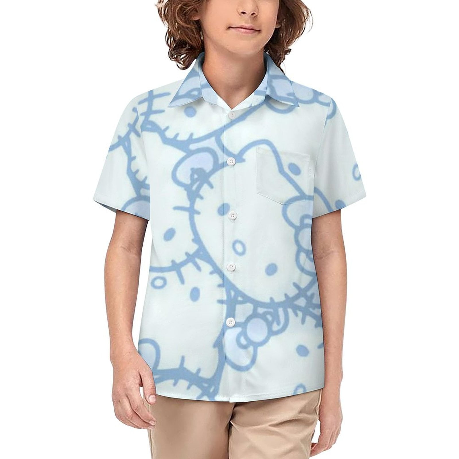 Hello Kitty button down shirt boys summer 15-16T - Walmart.com