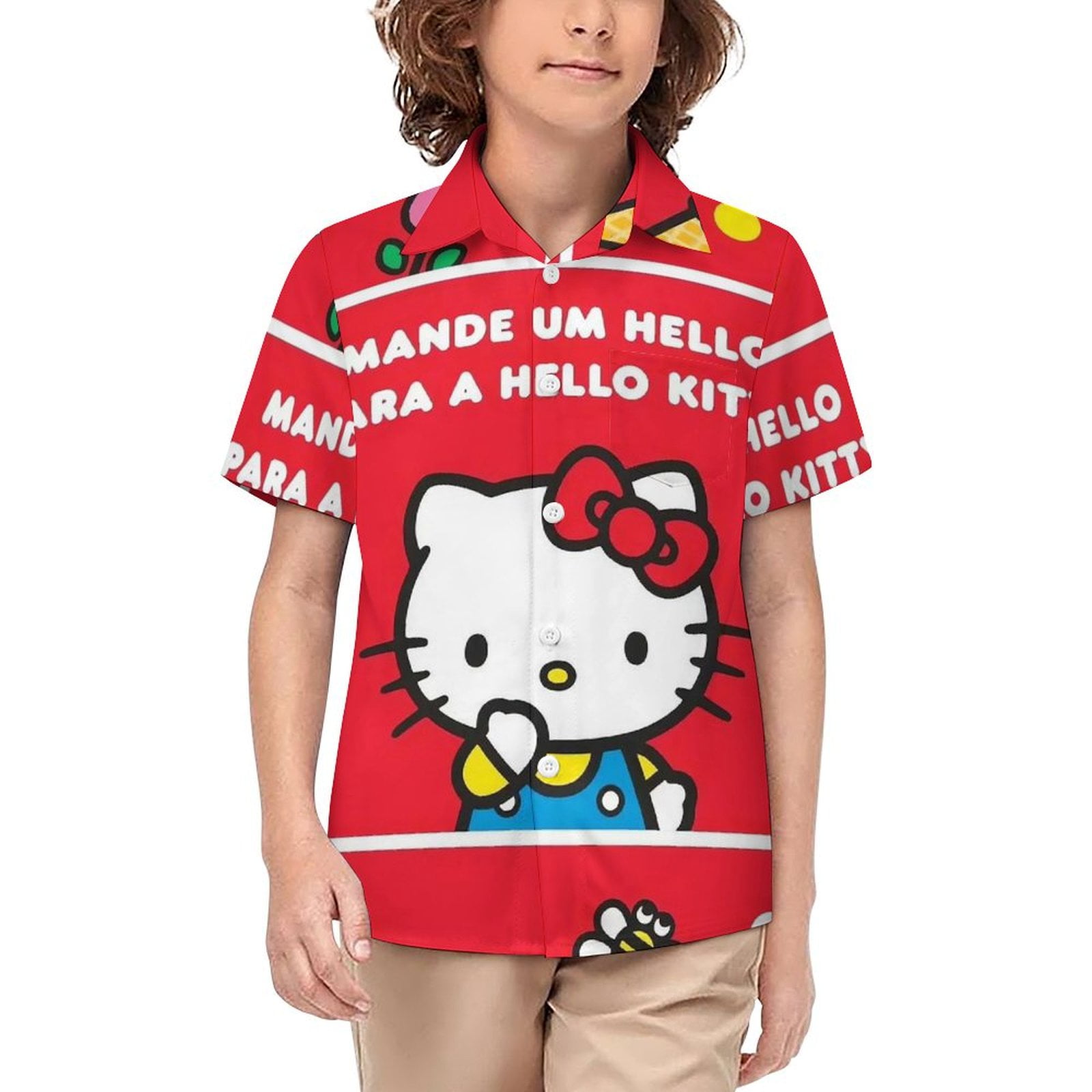 Hello Kitty button down shirt boys summer 5-6T - Walmart.com