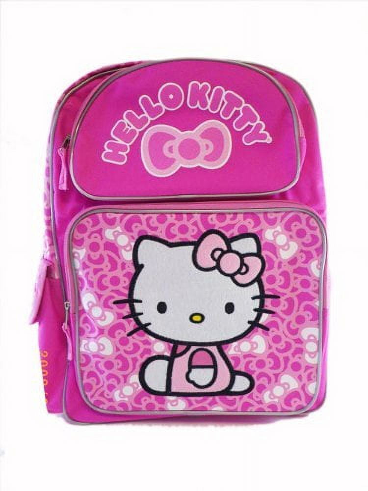 Hello Kitty Large Backpack - Ribbon Pink Bookbag, 16" School Bag New ...
