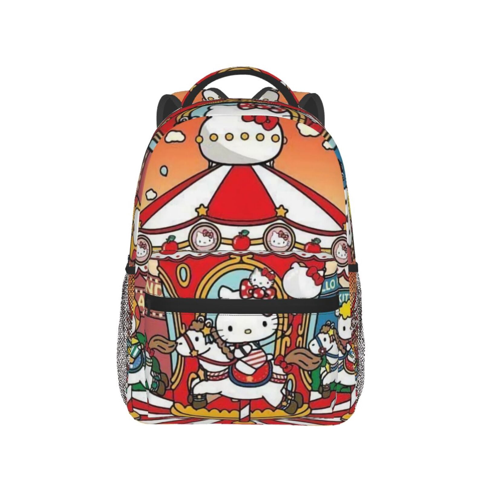 Hello Kitty carousel Backpack,Polyester Travel Backpack for Women Men ...