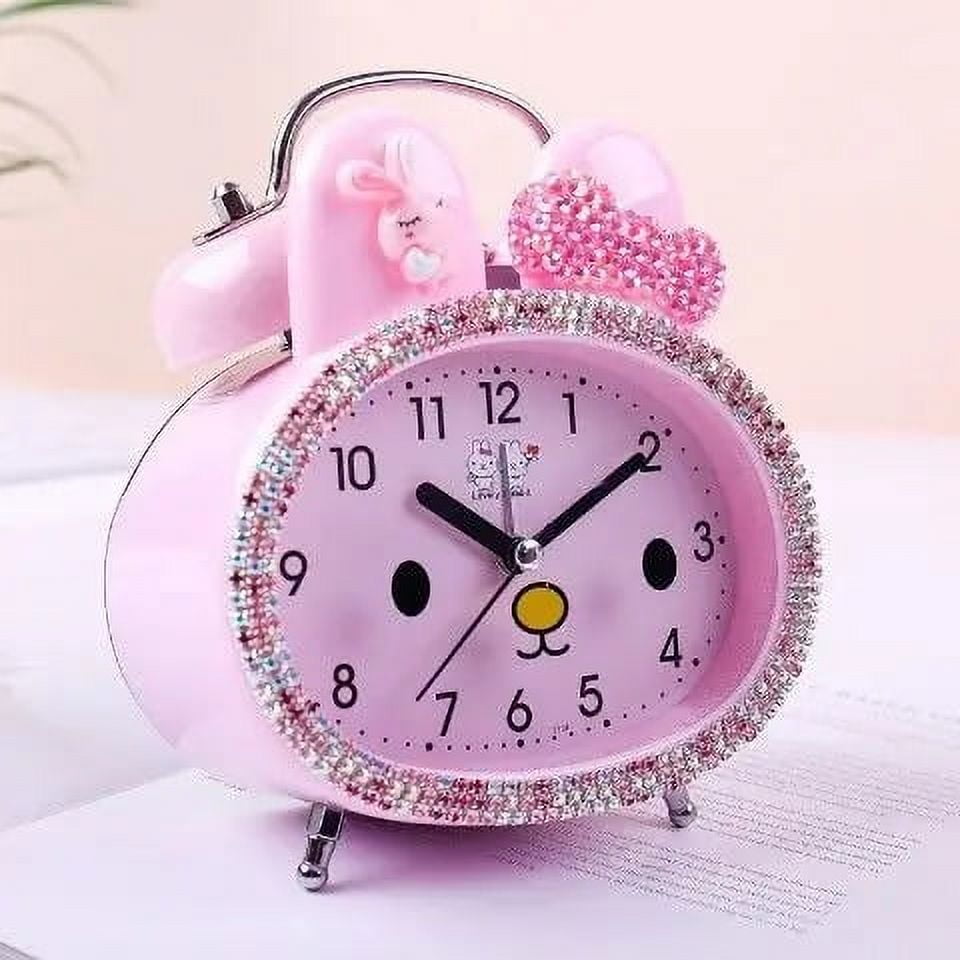 Hello Kitty cartoon alarm clock Kawaii creative mute bedside alarm ...