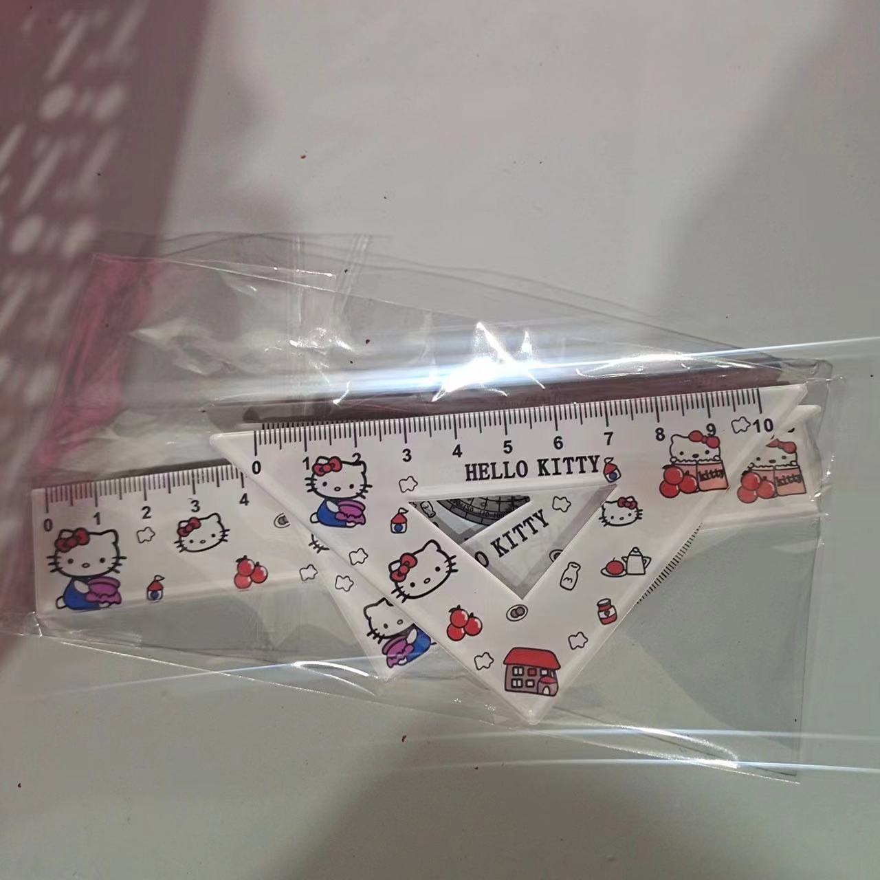 Hello Kitty cartoon animation peripheral cute acrylic ruler four-piece ...