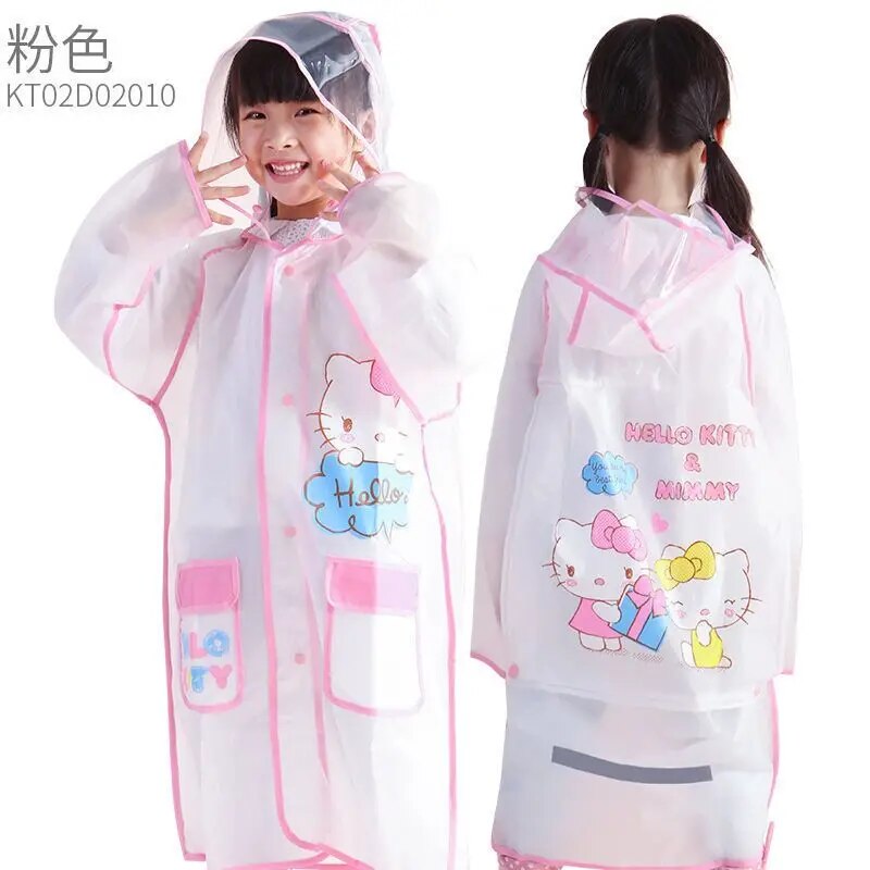 Hello Kitty children‘s kawaii raincoat girl baby kindergarten primary ...