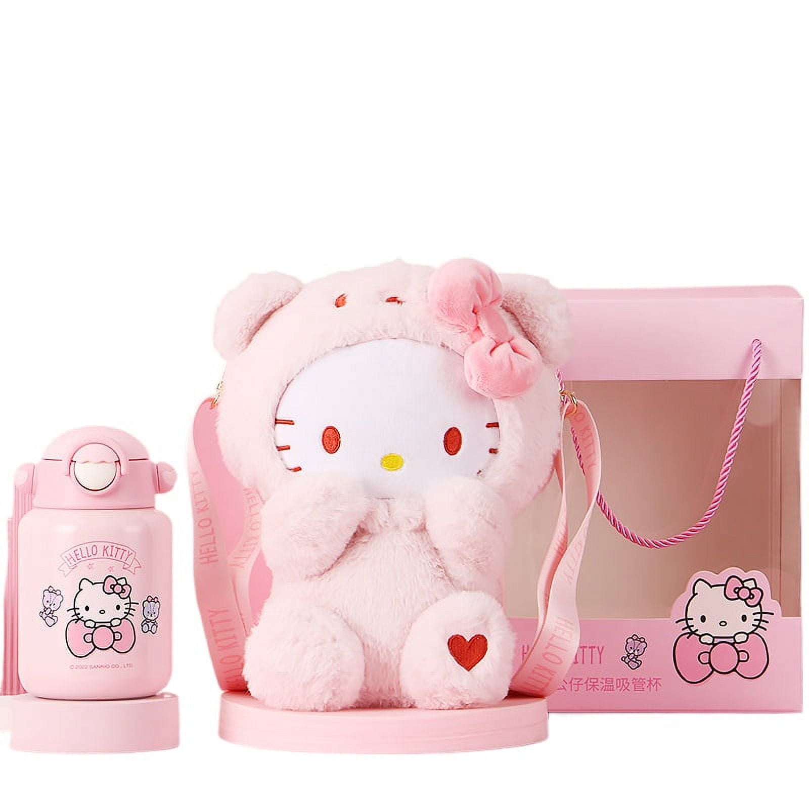 Hello Kitty children's thermos cup with plush doll cup cover, cute ...