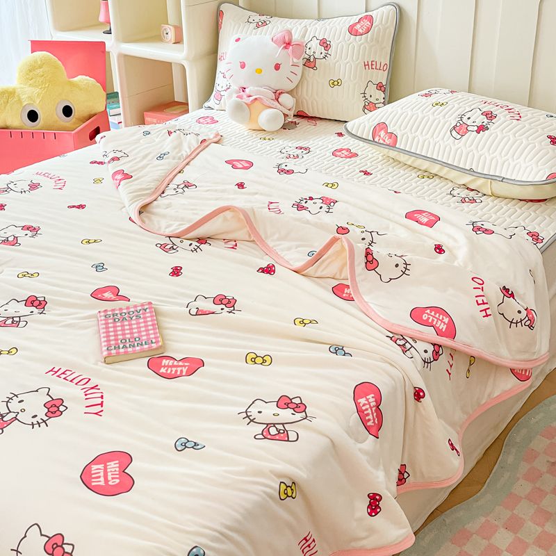 Hello Kitty cute cartoon summer air-conditioned mat three-piece set ...