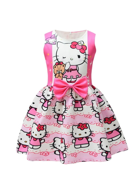 Sanrio Hello Kitty Women Slip Dress Summer O Neck Sleeveless Printing ...