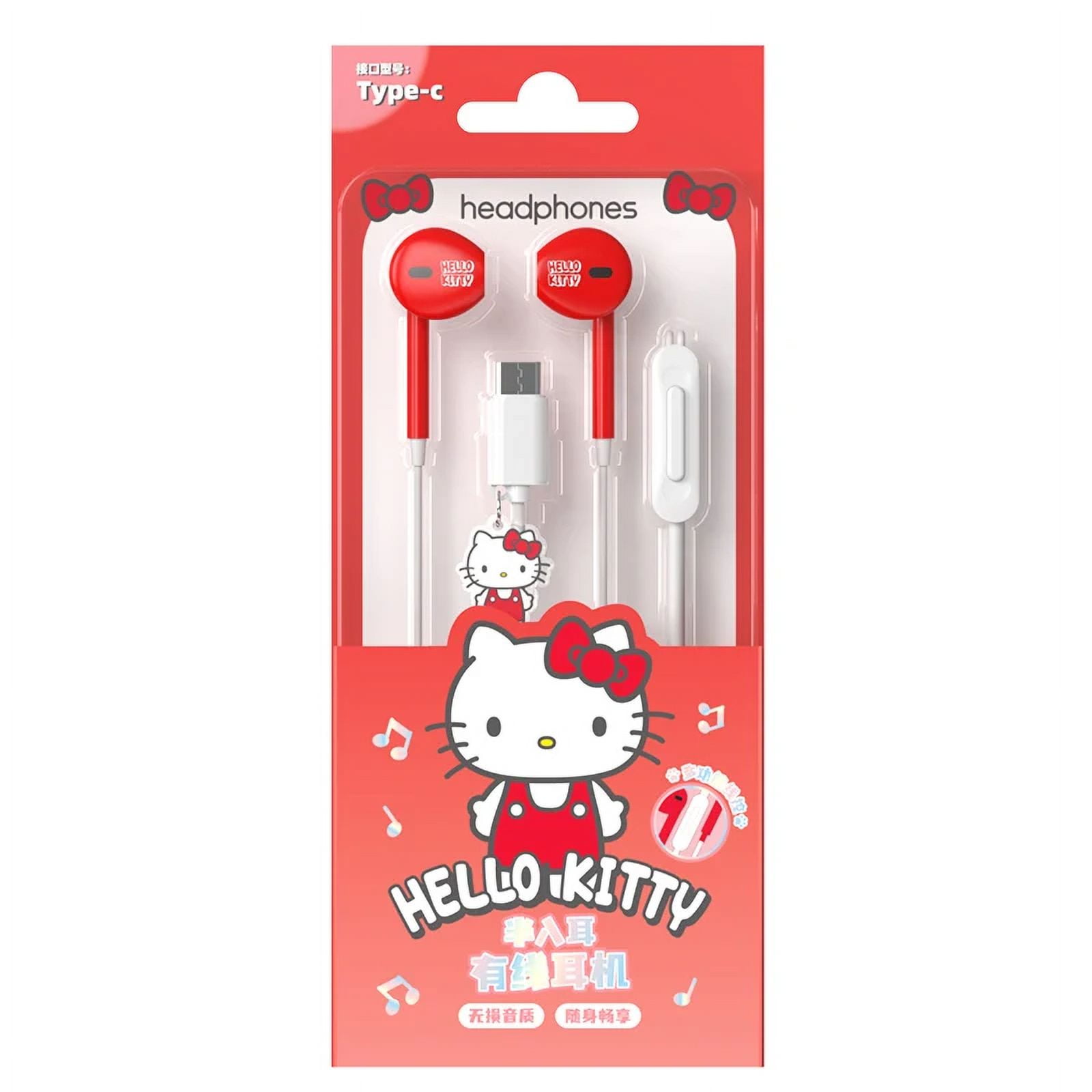 Hello Kitty in-ear Wired Earphones Sanrio Kuromi Pendant Series Earbuds ...