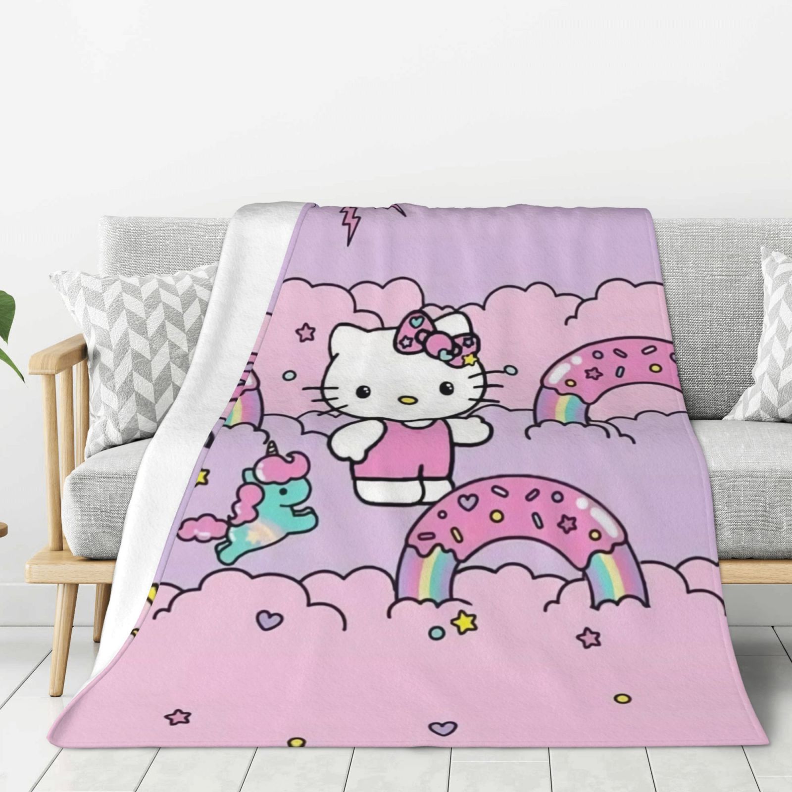 Hello Kitty kawaii Blanket for Couch - Super Soft Cozy Blanket for Bed ...