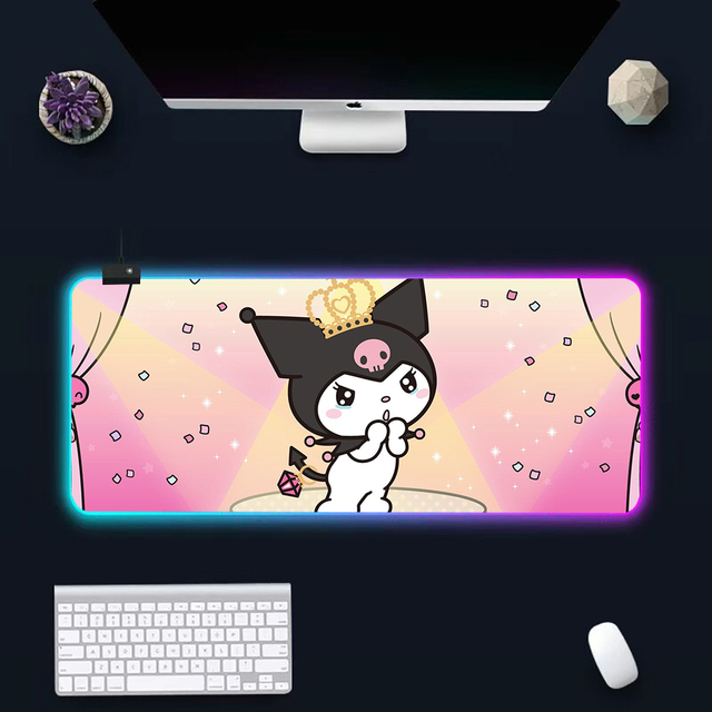 Hello Kitty kuromi my melody RGB Pc Gamer Keyboard Mouse Pad Mousepad ...