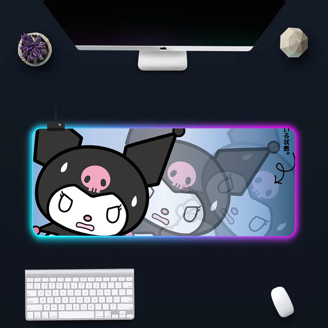Hello Kitty kuromi my melody RGB Pc Gamer Keyboard Mouse Pad Mousepad ...