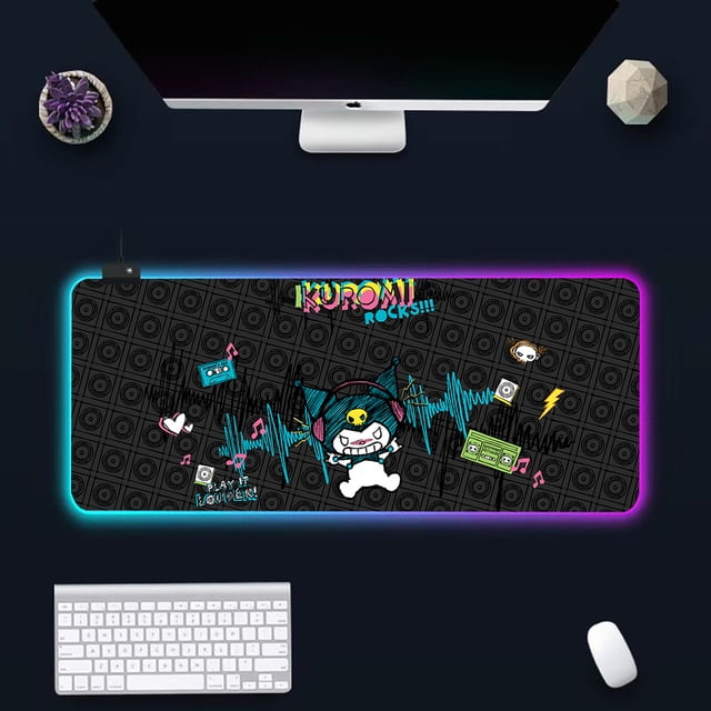 Hello Kitty kuromi my melody RGB Pc Gamer Keyboard Mouse Pad Mousepad ...