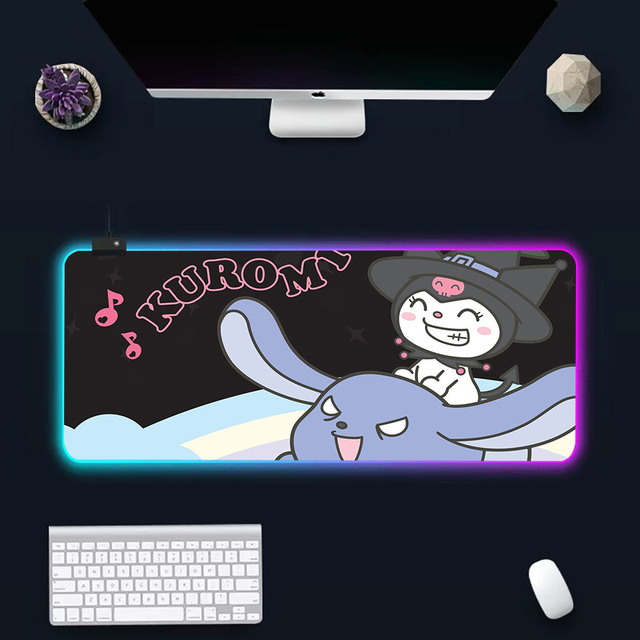 Hello Kitty kuromi my melody RGB Pc Gamer Keyboard Mouse Pad Mousepad ...
