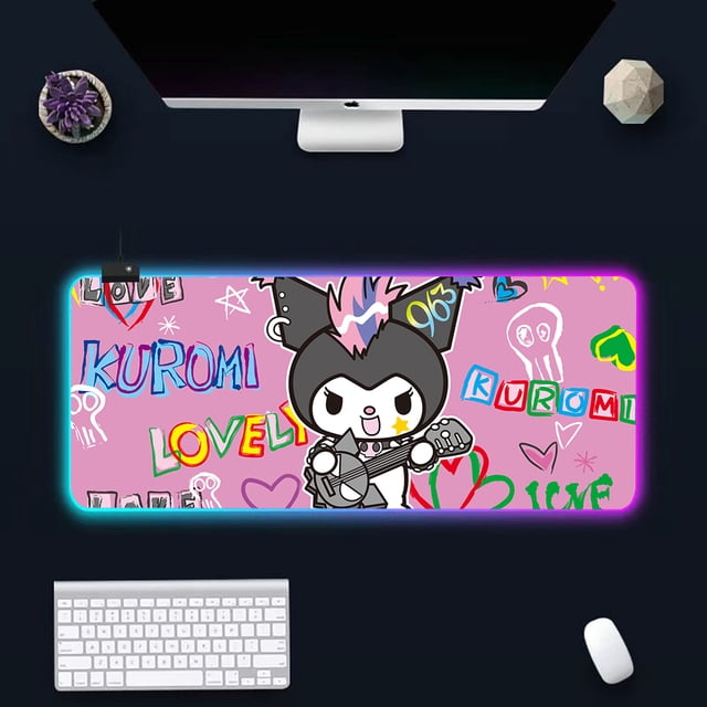Hello Kitty kuromi my melody RGB Pc Gamer Keyboard Mouse Pad Mousepad ...