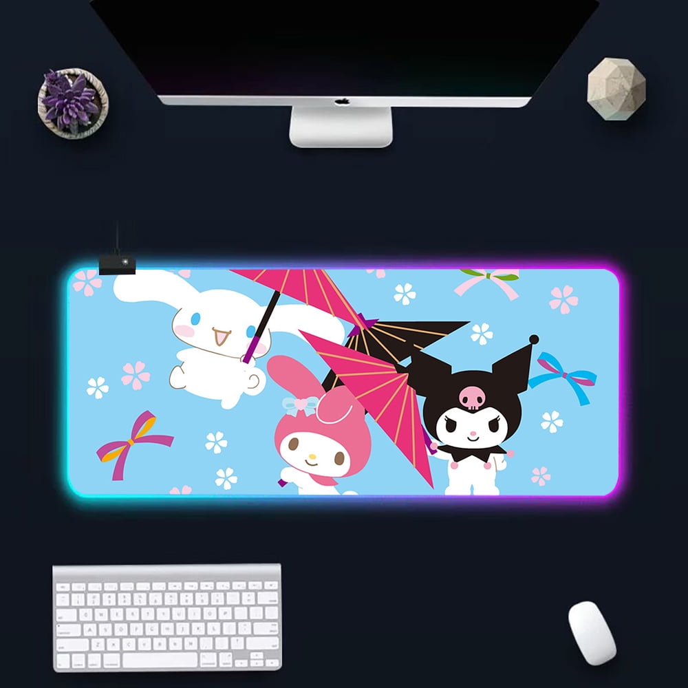 Hello Kitty kuromi my melody RGB Pc Gamer Keyboard Mouse Pad Mousepad ...