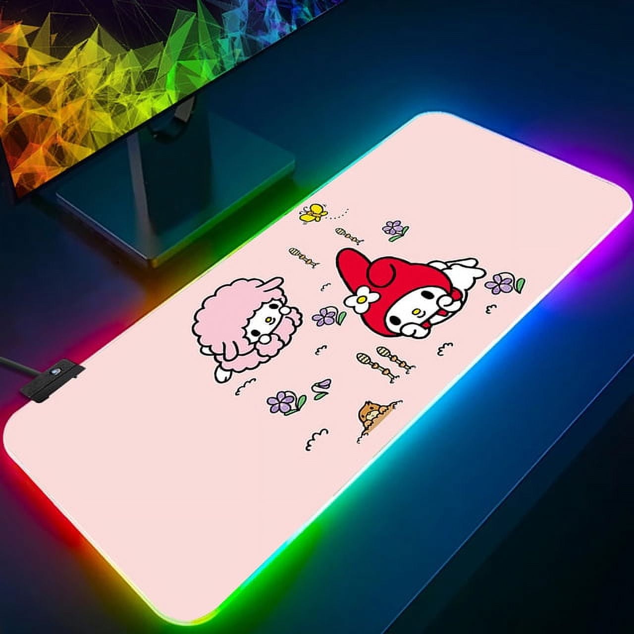 Hello Kitty kuromi my melody RGB Pc Gamer Keyboard Mouse Pad Mousepad ...
