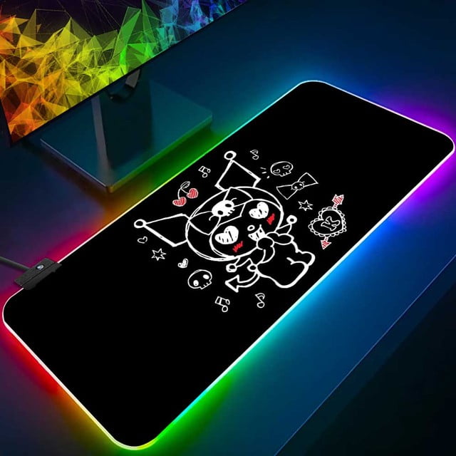 Hello Kitty kuromi my melody RGB Pc Gamer Keyboard Mouse Pad Mousepad ...