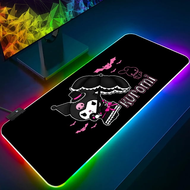 Hello Kitty kuromi my melody RGB Pc Gamer Keyboard Mouse Pad Mousepad ...