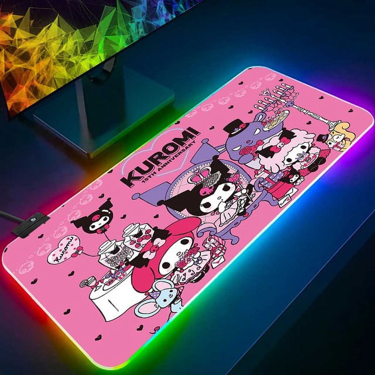 Hello Kitty kuromi my melody RGB Pc Gamer Keyboard Mouse Pad Mousepad ...