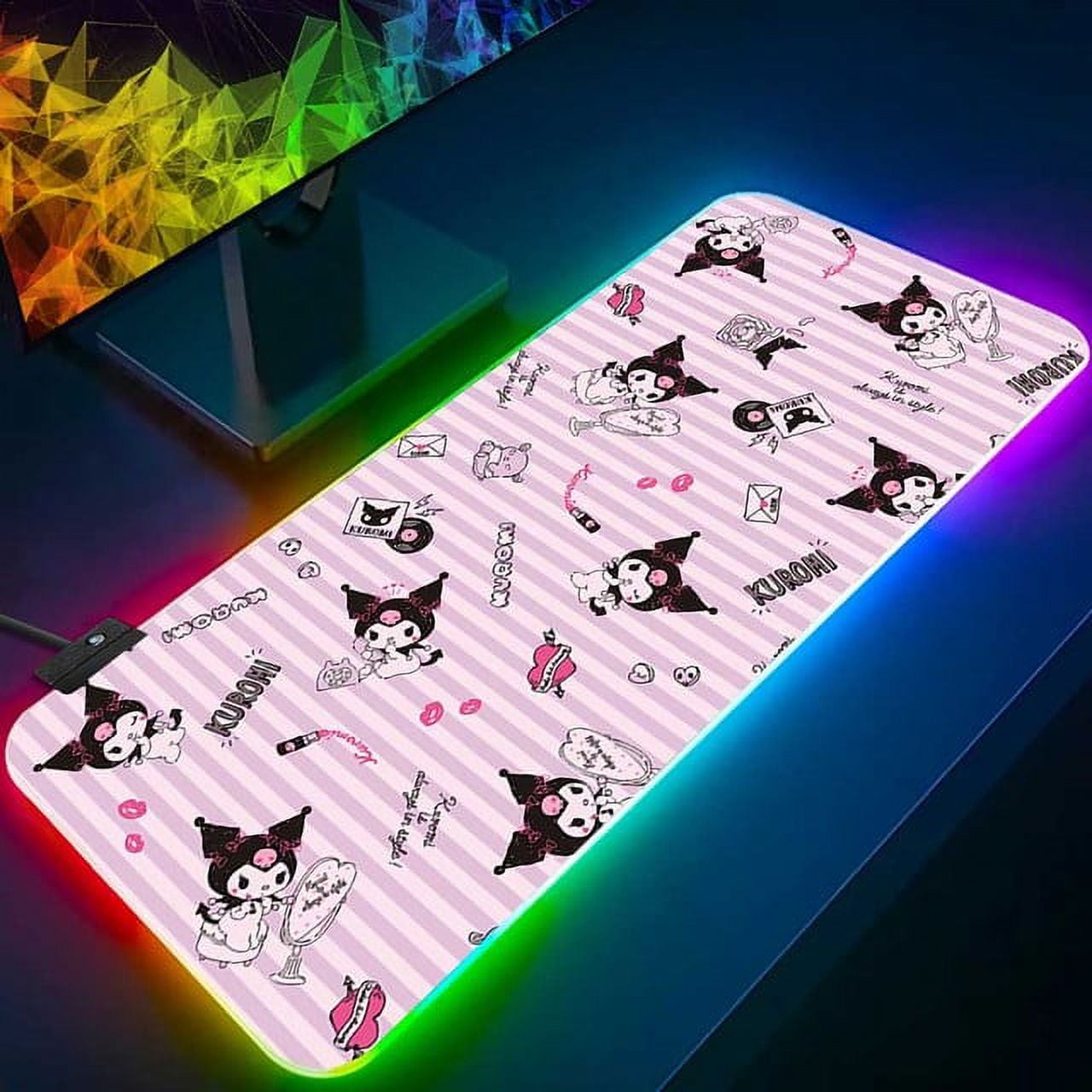Hello Kitty kuromi my melody RGB Pc Gamer Keyboard Mouse Pad Mousepad ...
