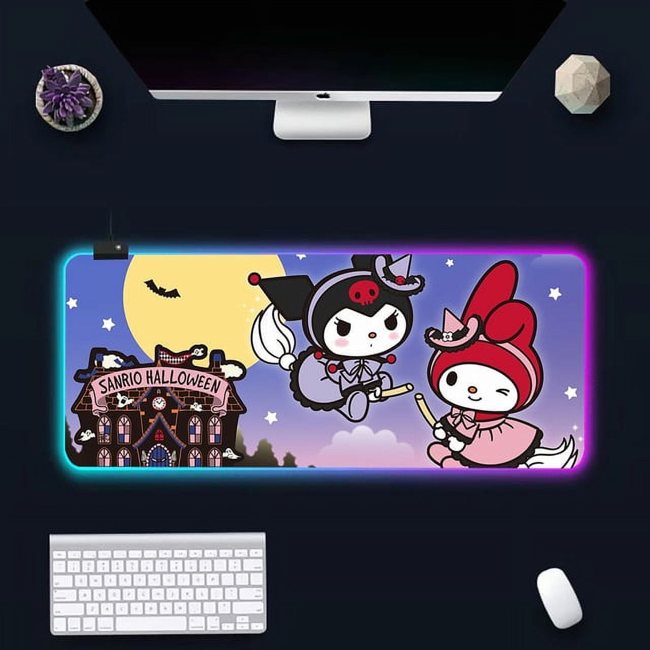 Hello Kitty kuromi my melody RGB Pc Gamer Keyboard Mouse Pad Mousepad ...