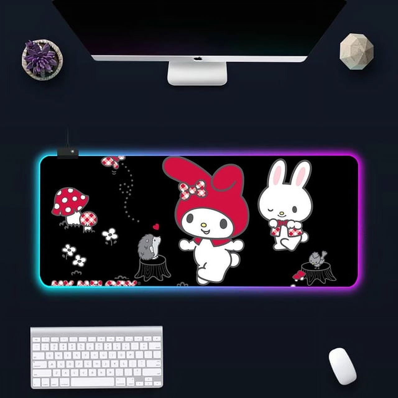 Hello Kitty kuromi my melody RGB Pc Gamer Keyboard Mouse Pad Mousepad ...