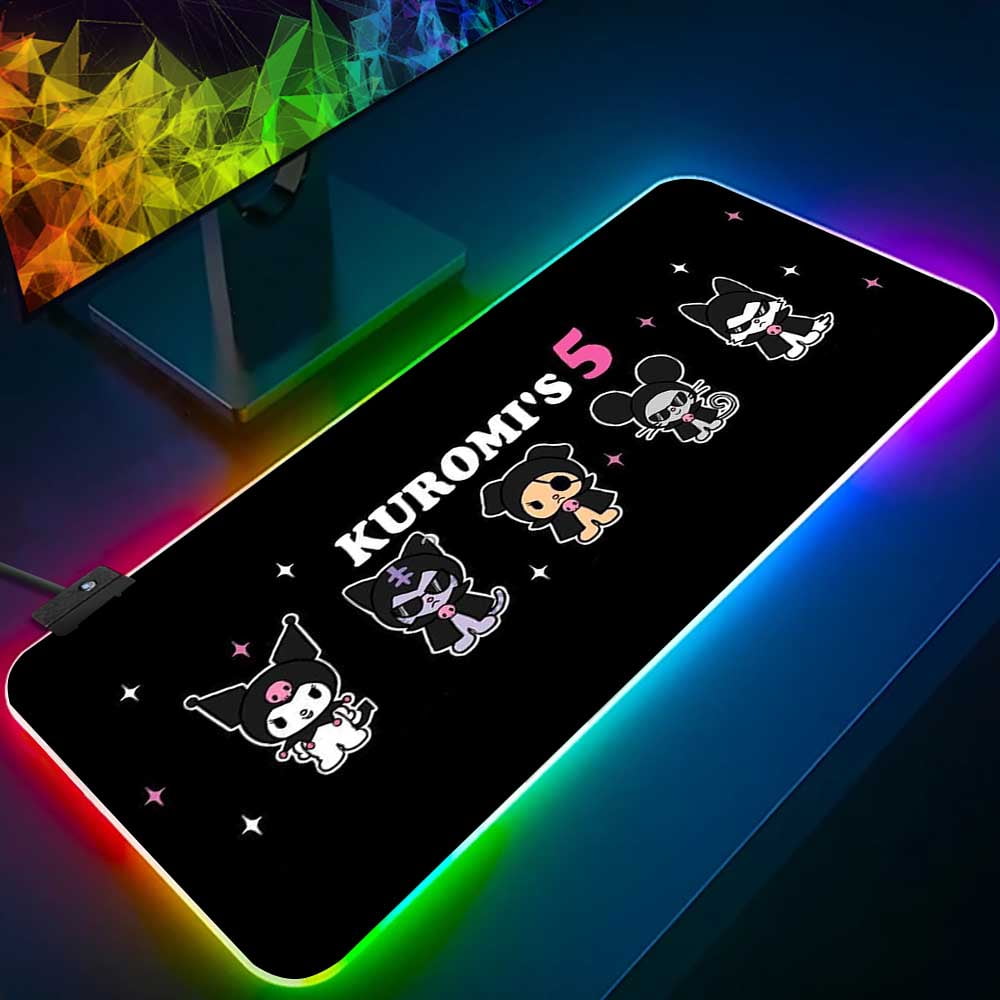 Hello Kitty kuromi my melody RGB Pc Gamer Keyboard Mouse Pad Mousepad ...