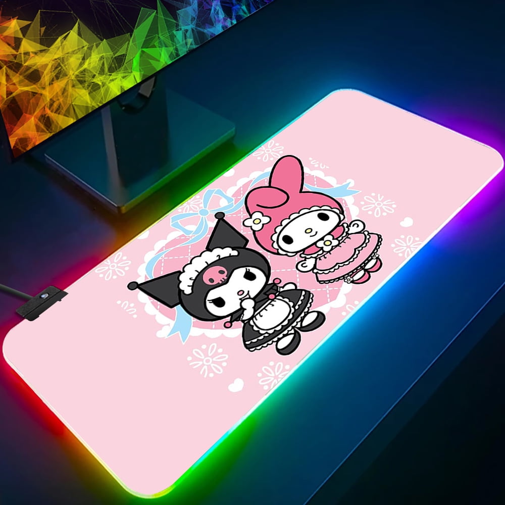 Hello Kitty kuromi my melody RGB Pc Gamer Keyboard Mouse Pad Mousepad ...