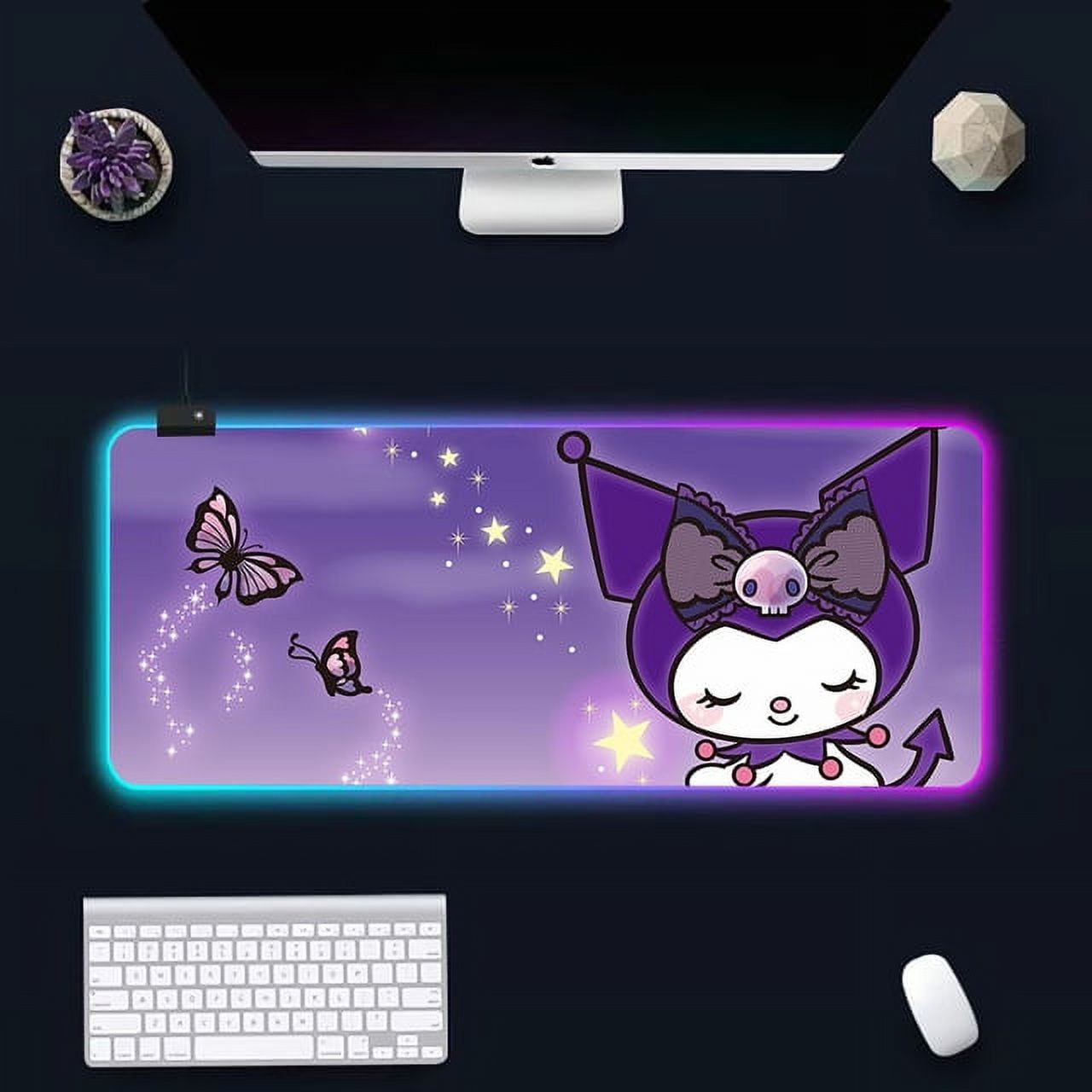 Hello Kitty kuromi my melody RGB Pc Gamer Keyboard Mouse Pad Mousepad ...