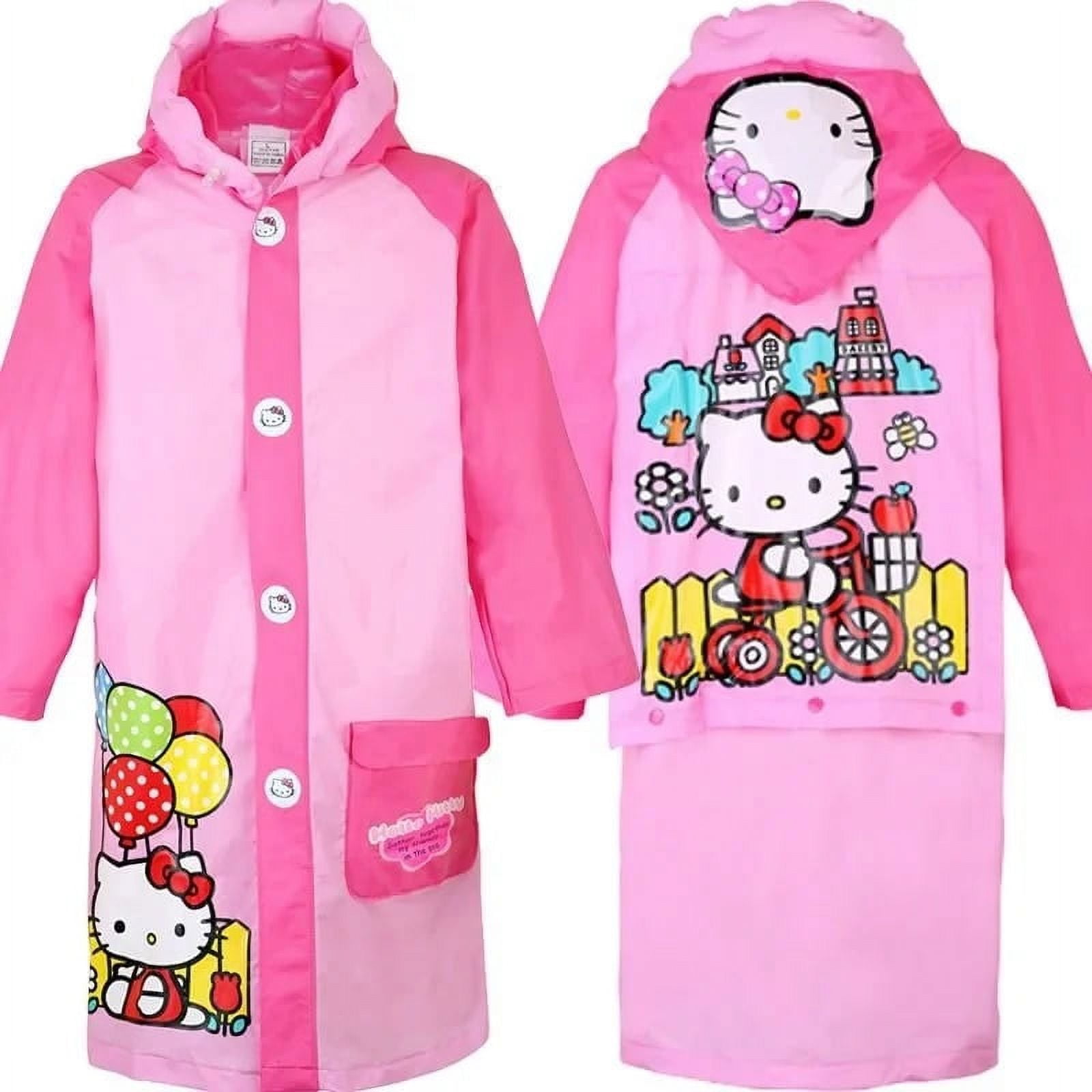 Hello Kitty new kawaii raincoat with school bag poncho student creative ...