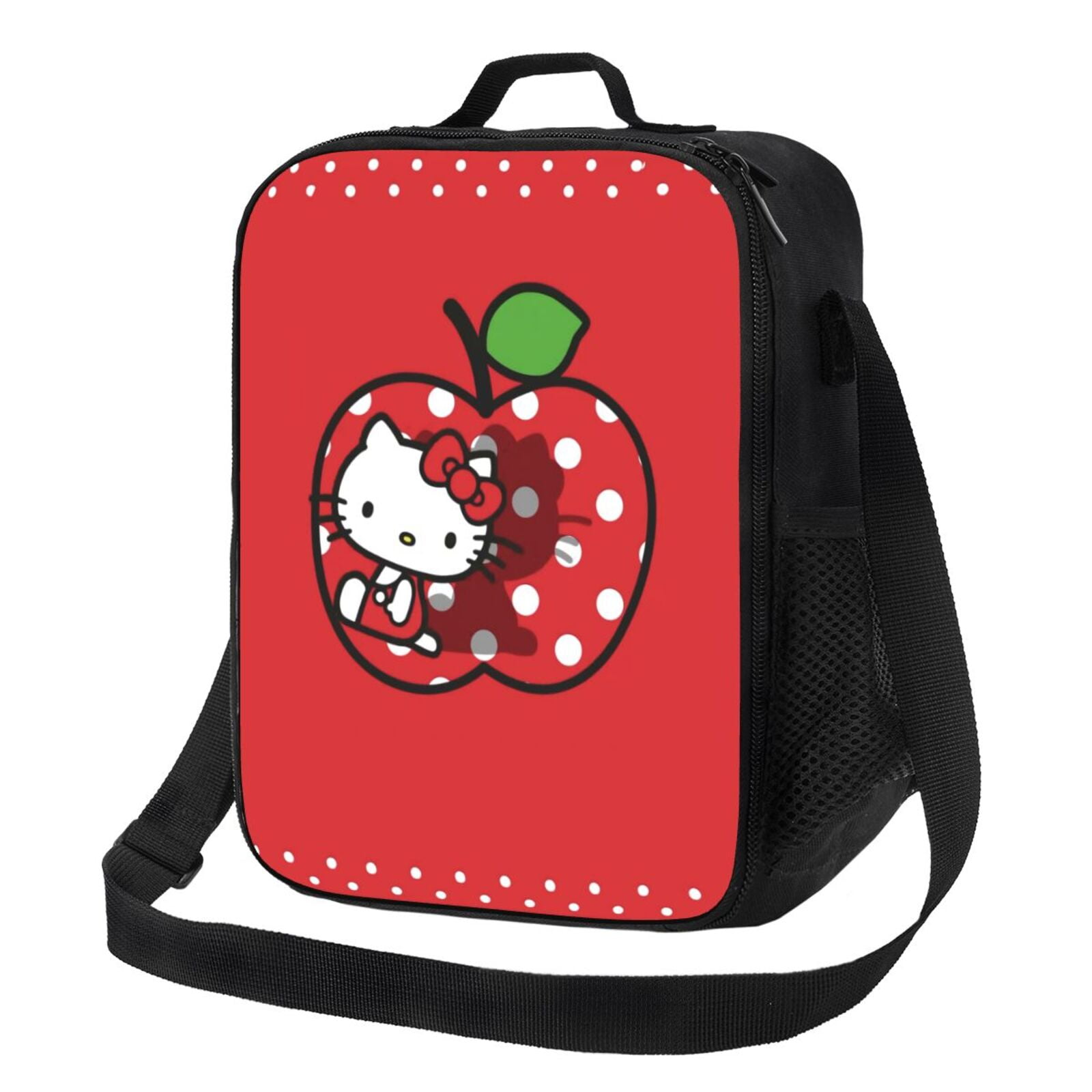 Hello Kitty polka dot apple Crossbody Lunch Bag Portable Leakproof ...